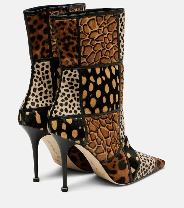 Manolo Blahnik Trulona 105 Calf Hair Ankle Boots - Brown