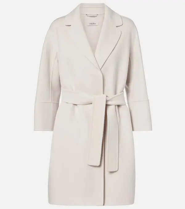 Max Mara Arona Virgin Wool Wrap Coat - Beige