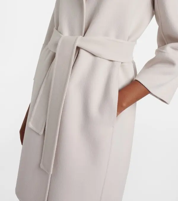 Max Mara Arona Virgin Wool Wrap Coat - Beige