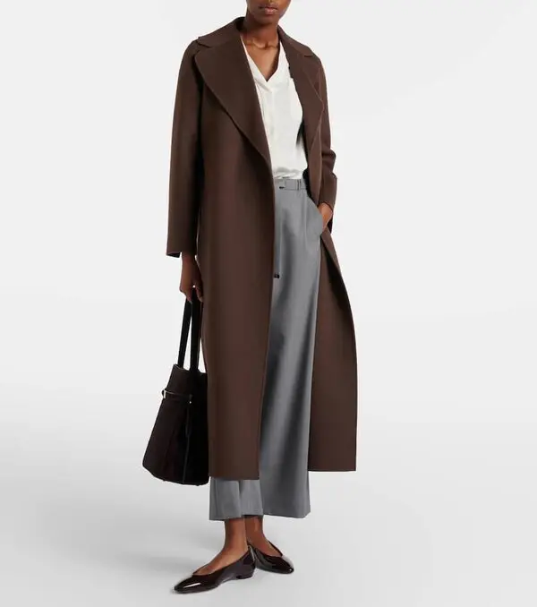 Max Mara Poldo Virgin Wool Wrap Coat - Brown