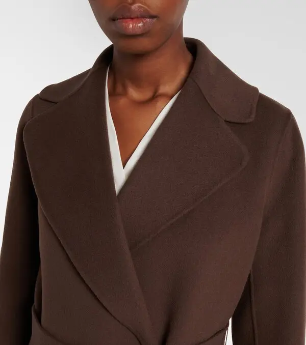 Max Mara Poldo Virgin Wool Wrap Coat - Brown