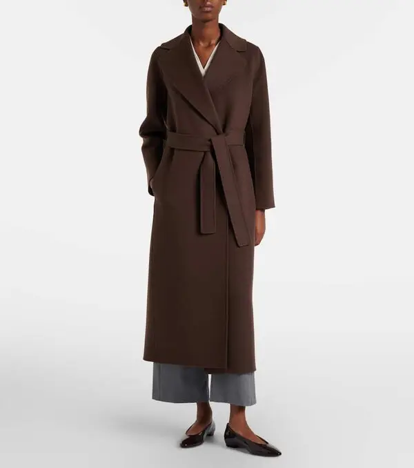 Max Mara Poldo Virgin Wool Wrap Coat - Brown