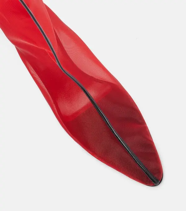 HERBERT LEVINE Mesh Knee-high Boots - Red