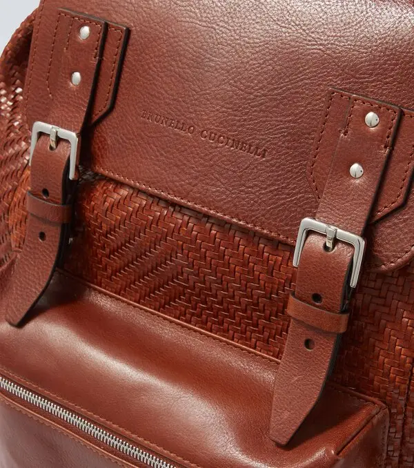 Brunello Cucinelli City Leather Backpack - Brown