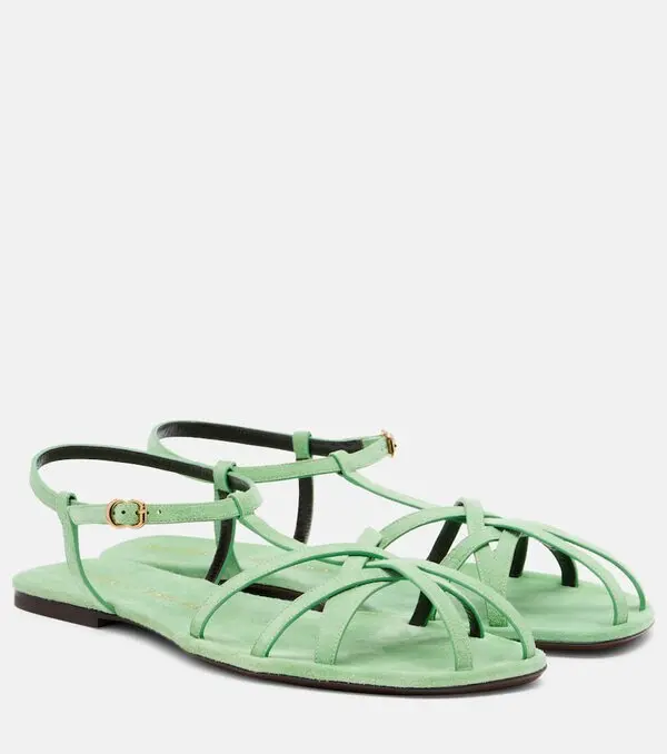 HERBERT LEVINE The Catch Suede Sandals - Green