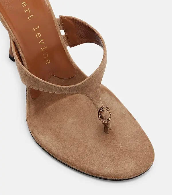 HERBERT LEVINE Kiss And Tell 100 Suede Mules - Beige