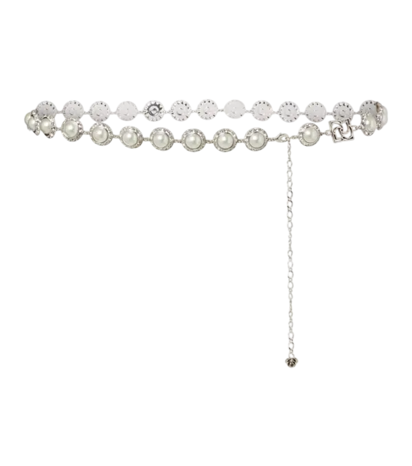 Magda Butrym Crystal And Faux Pearl Belt - Silver