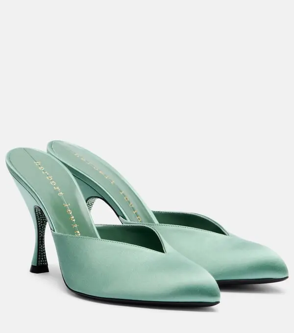 HERBERT LEVINE Sitting Pretty 95 Satin Mules - Green