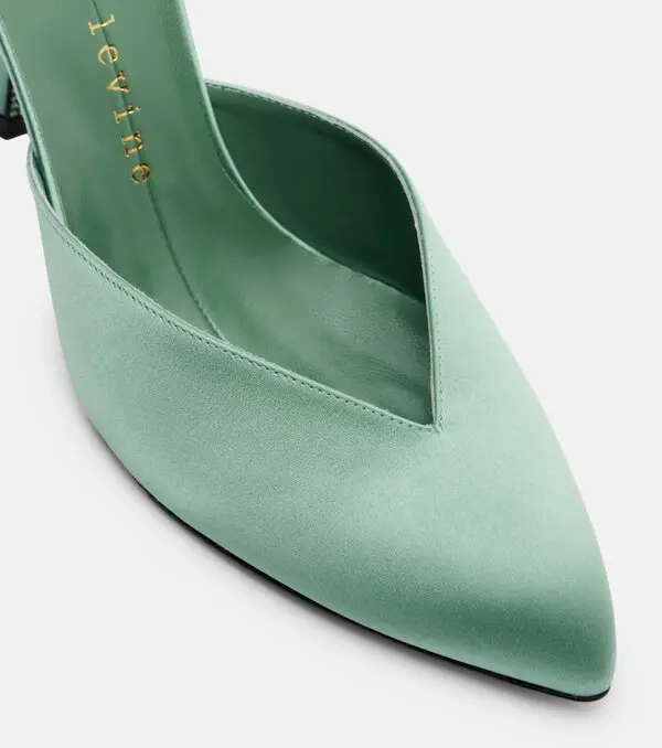 HERBERT LEVINE Sitting Pretty 95 Satin Mules - Green