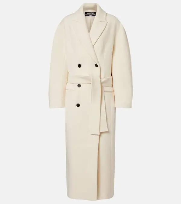 Jacquemus Virgin Wool Double-breasted Coat - White