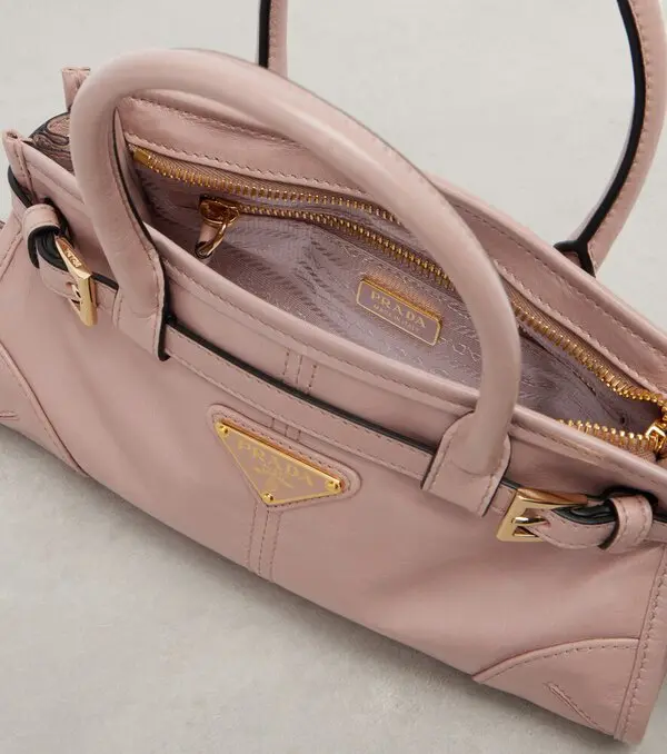 Prada Bonnie Mini Leather Top Handle Bag - Pink