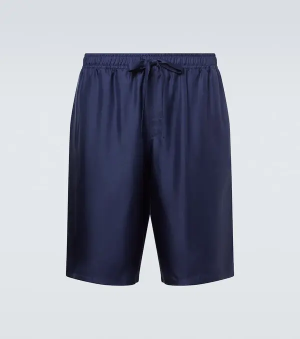 Dolce & Gabbana Silk Satin Bermuda Shorts - Blue