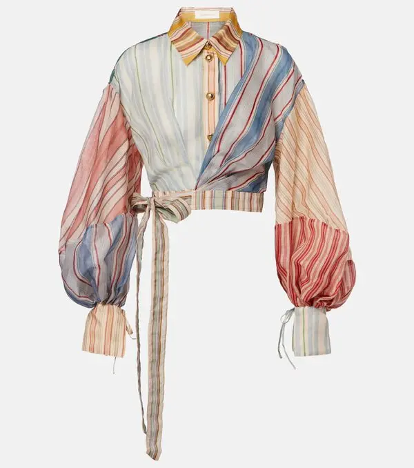 Zimmermann Rebellion Striped Linen And Silk Blouse - Multicoloured