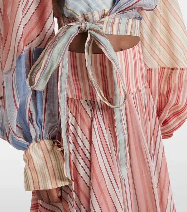 Zimmermann Rebellion Striped Linen And Silk Blouse - Multicoloured