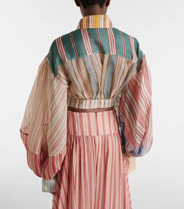 Zimmermann Rebellion Striped Linen And Silk Blouse - Multicoloured
