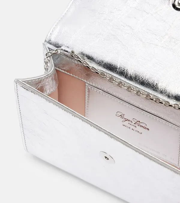 ROGER VIVIER Efflorescence Mini Metallic Leather Clutch