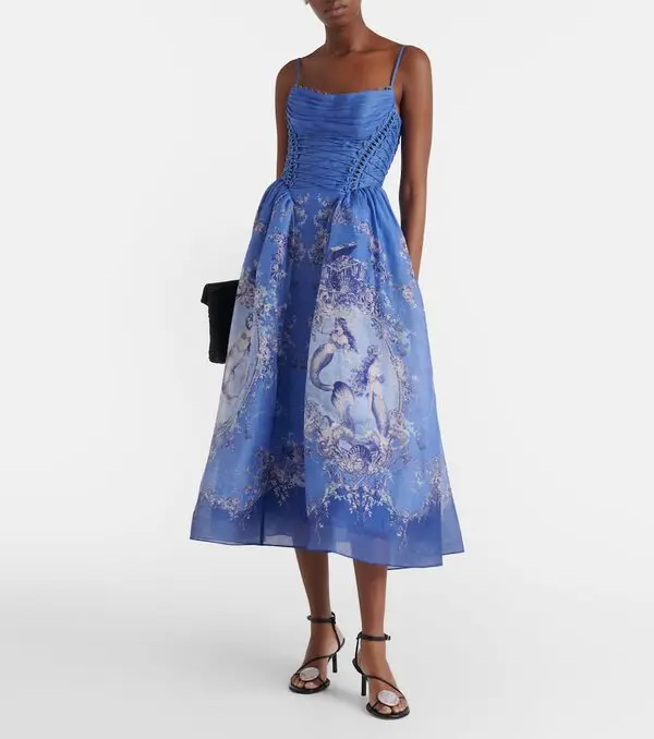 Zimmermann Rebellion Linen And Silk Bustier Dress