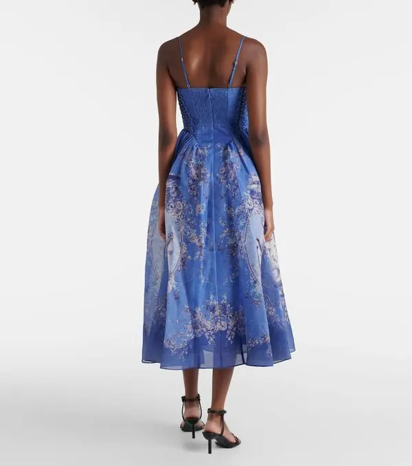 Zimmermann Rebellion Linen And Silk Bustier Dress