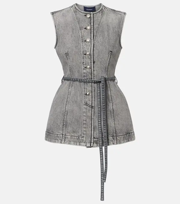 Sportmax Orli Denim Waistcoat - Grey