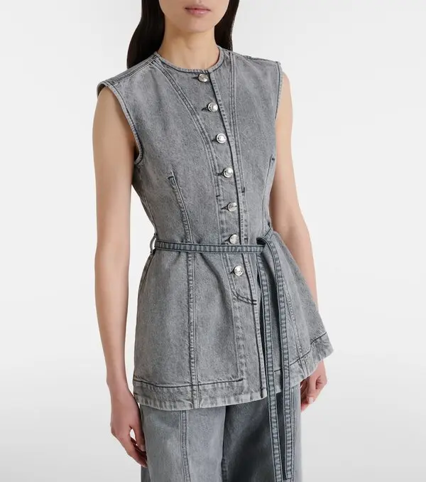 Sportmax Orli Denim Waistcoat - Grey