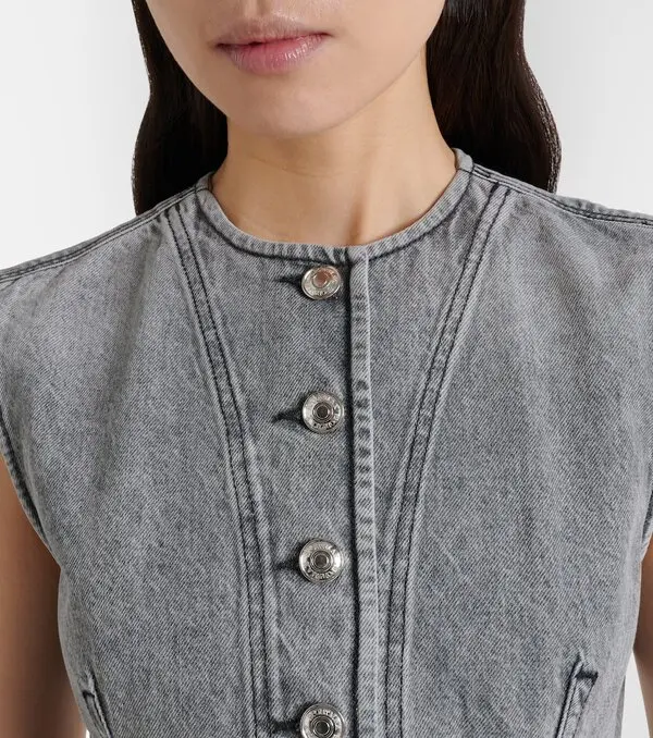 Sportmax Orli Denim Waistcoat - Grey