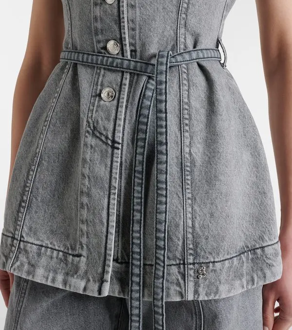 Sportmax Orli Denim Waistcoat - Grey