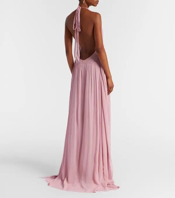 Blumarine Georgette Maxi Gown - Pink
