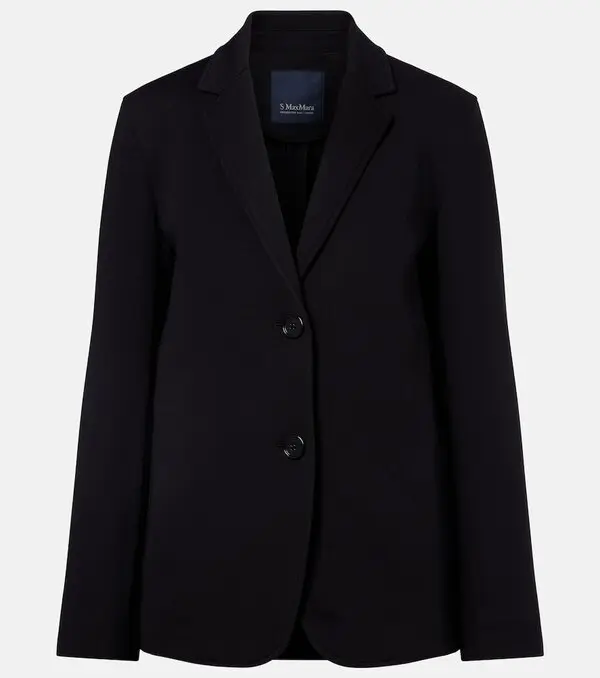 Max Mara Matollo Cotton-blend Jersey Blazer - Black