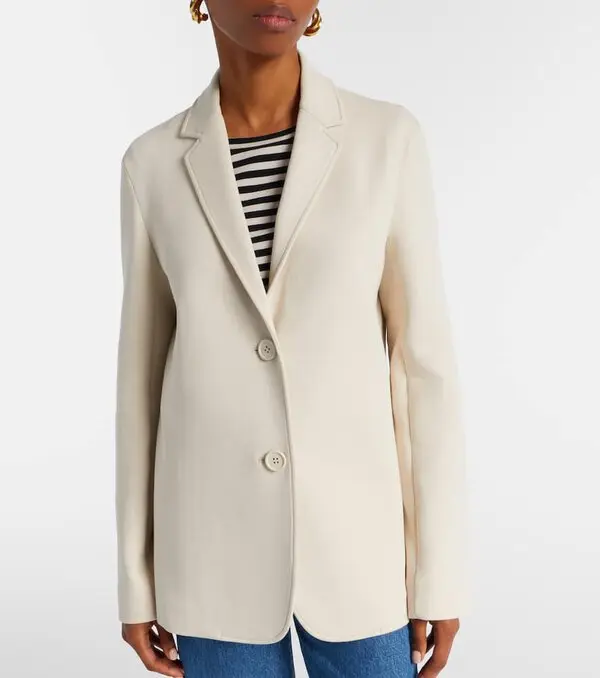 Max Mara Matollo Cotton-blend Jersey Blazer - White