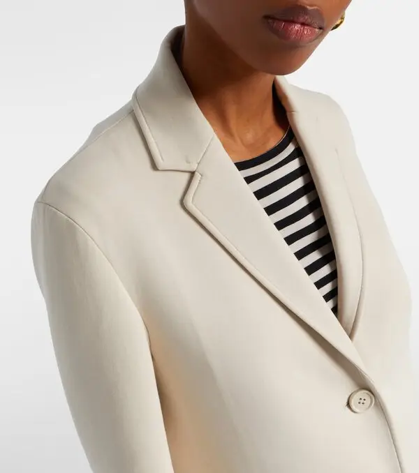 Max Mara Matollo Cotton-blend Jersey Blazer - White