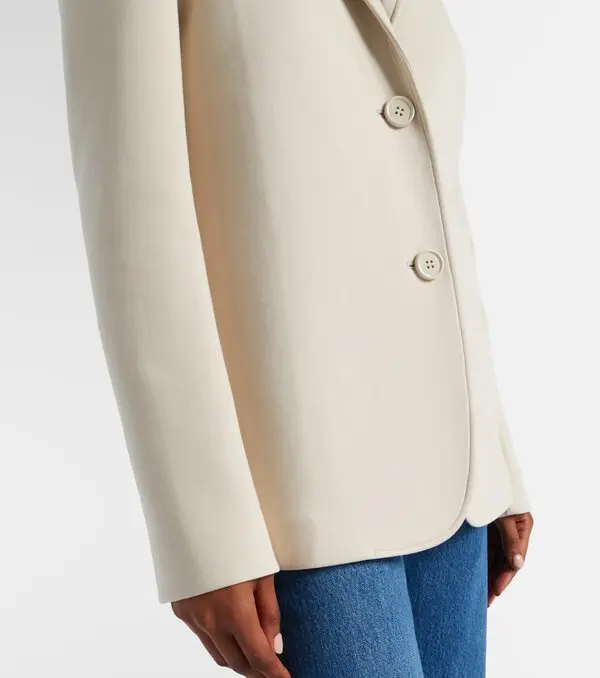 Max Mara Matollo Cotton-blend Jersey Blazer - White