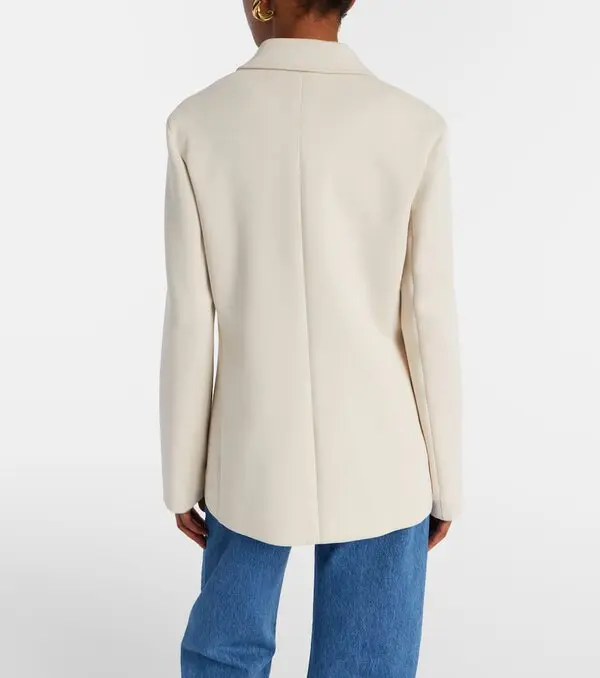 Max Mara Matollo Cotton-blend Jersey Blazer - White