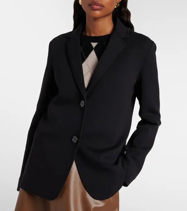 Max Mara Matollo Cotton-blend Jersey Blazer - Black