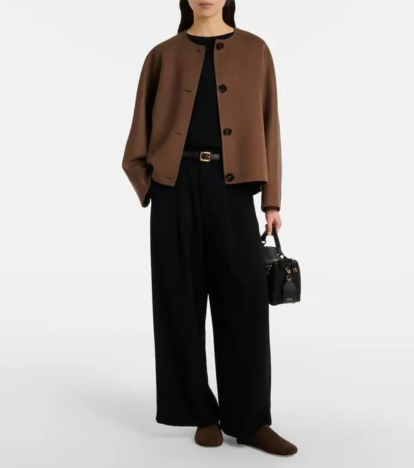 Max Mara Donata Satin Wide-leg Pants - Black
