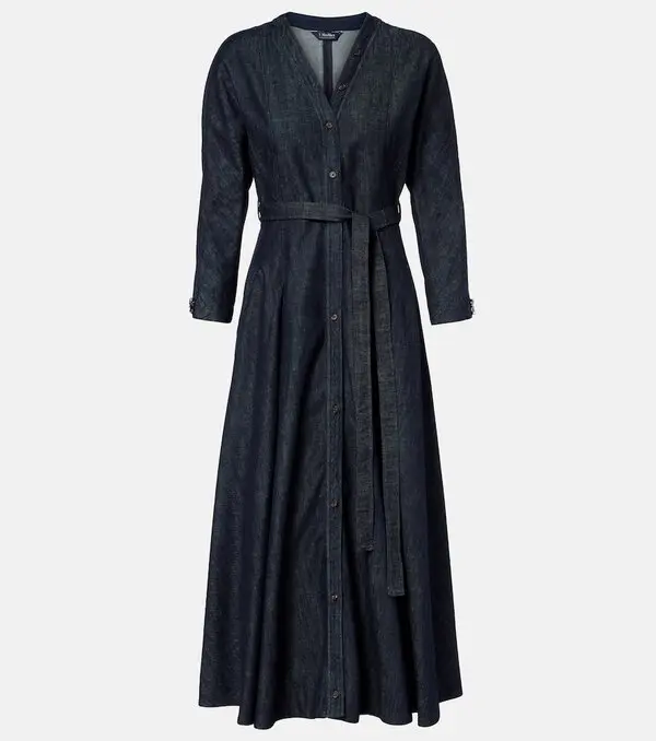 Max Mara Ambra Denim Wrap Dress - Blue