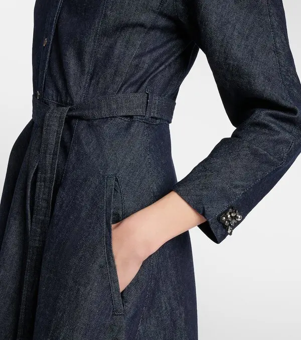 Max Mara Ambra Denim Wrap Dress - Blue