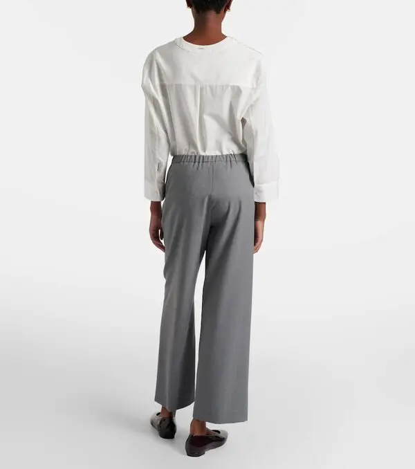 Max Mara Baia Wool-blend Wide-leg Pants