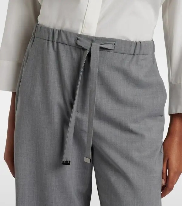Max Mara Baia Wool-blend Wide-leg Pants