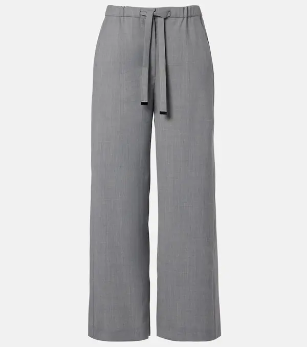 Max Mara Baia Wool-blend Wide-leg Pants - Grey