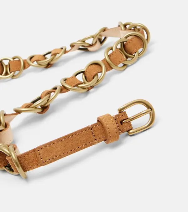 Isabel Marant Étoile Livo Embellished Suede Belt - Brown