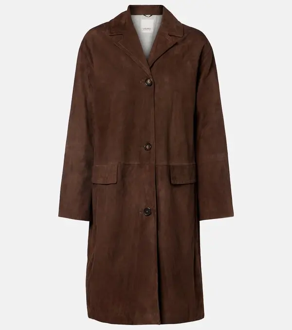 Max Mara Ortensia Suede Coat - Brown
