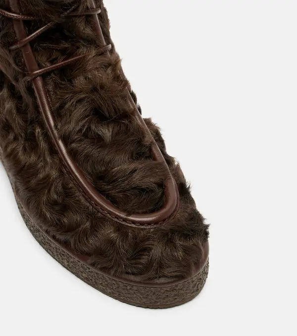 AQUAZZURA Frostie Shearling Ankle Boots