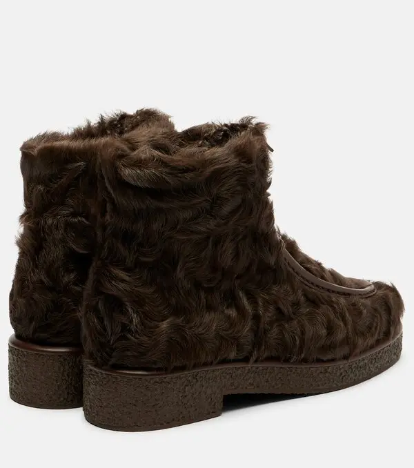 AQUAZZURA Frostie Shearling Ankle Boots