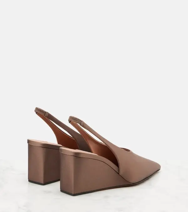Alaïa Cube 75 Slingback Wedges - Brown