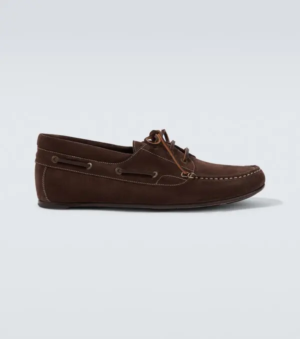Manolo Blahnik Marino Suede Loafers - Brown