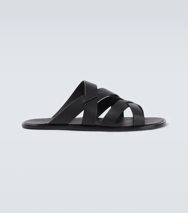 Manolo Blahnik Marvin Leather Sandals - Black