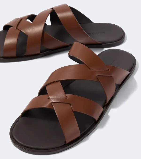 Manolo Blahnik Marvin Leather Sandals - Brown