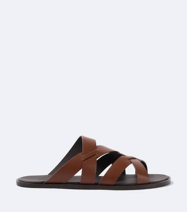 Manolo Blahnik Marvin Leather Sandals - Brown