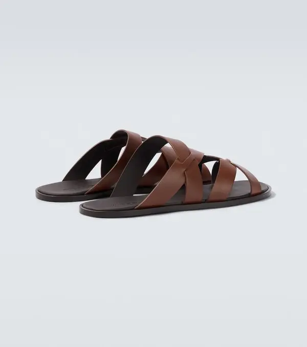 Manolo Blahnik Marvin Leather Sandals - Brown