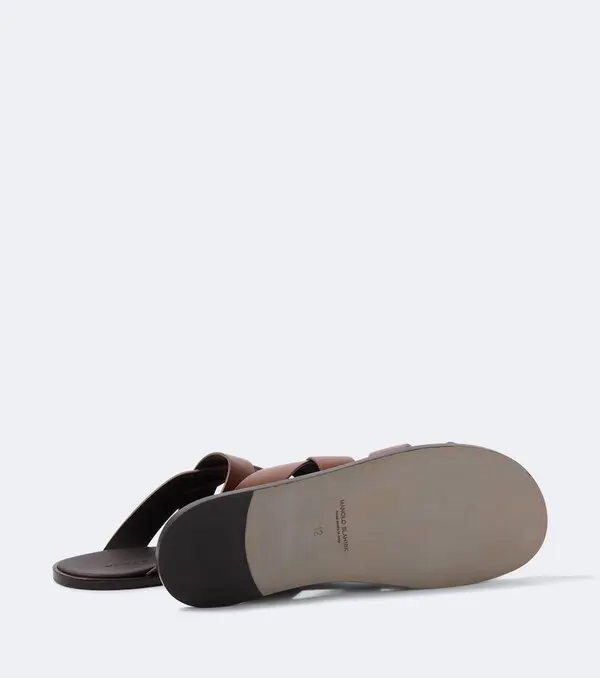 Manolo Blahnik Marvin Leather Sandals - Brown